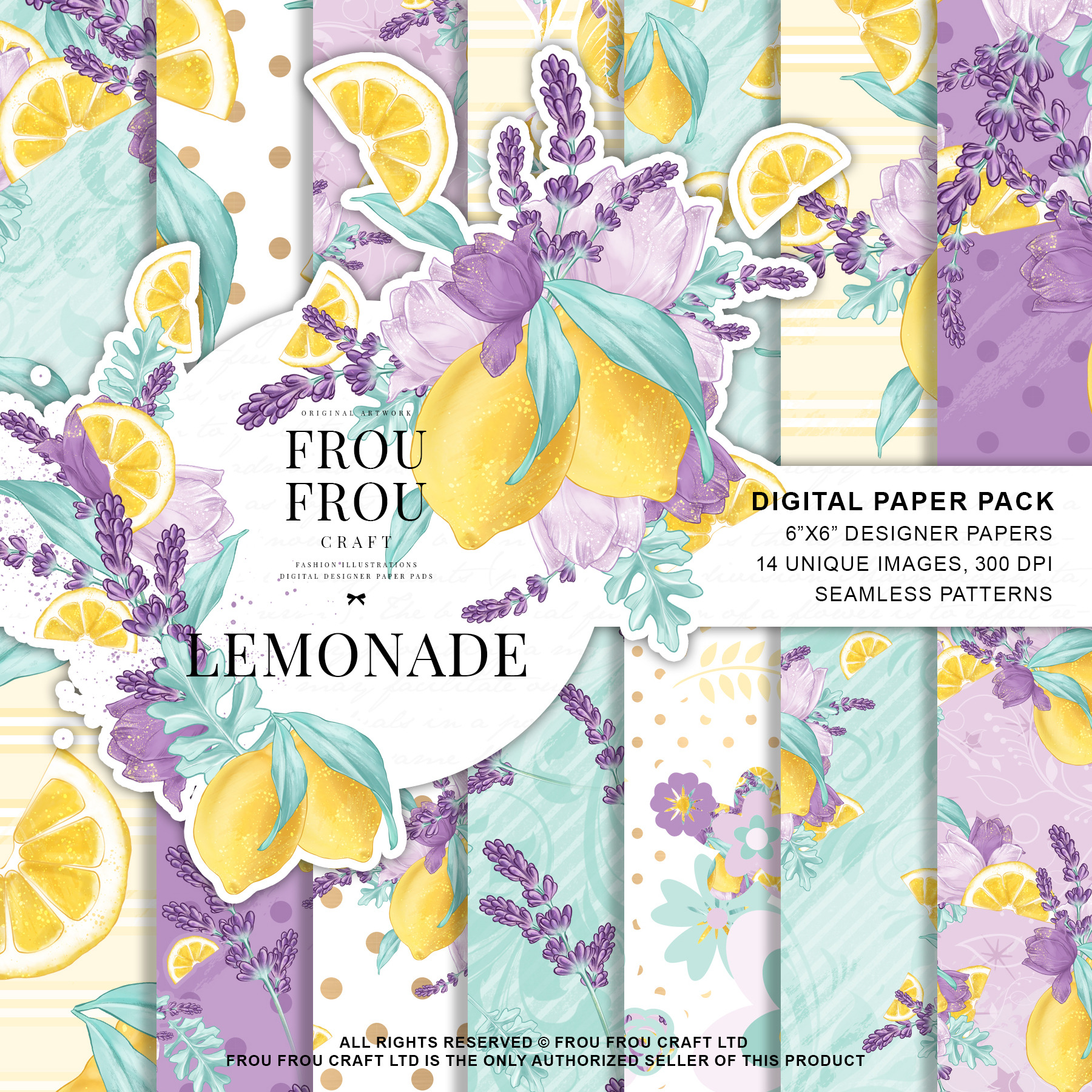 Lemonade Paper Pack, a Pattern Graphic by Frou Fou Craft