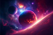 abstract space sky with beautiful stars and galaxies, an Illustration ...