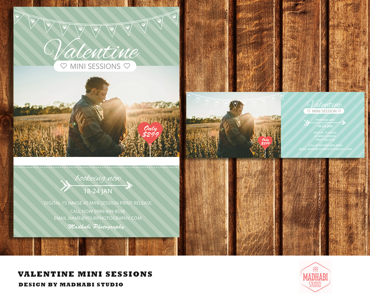 Valentine Mini Sessions & Timeline, a Flyer Template by Madhabi Studio