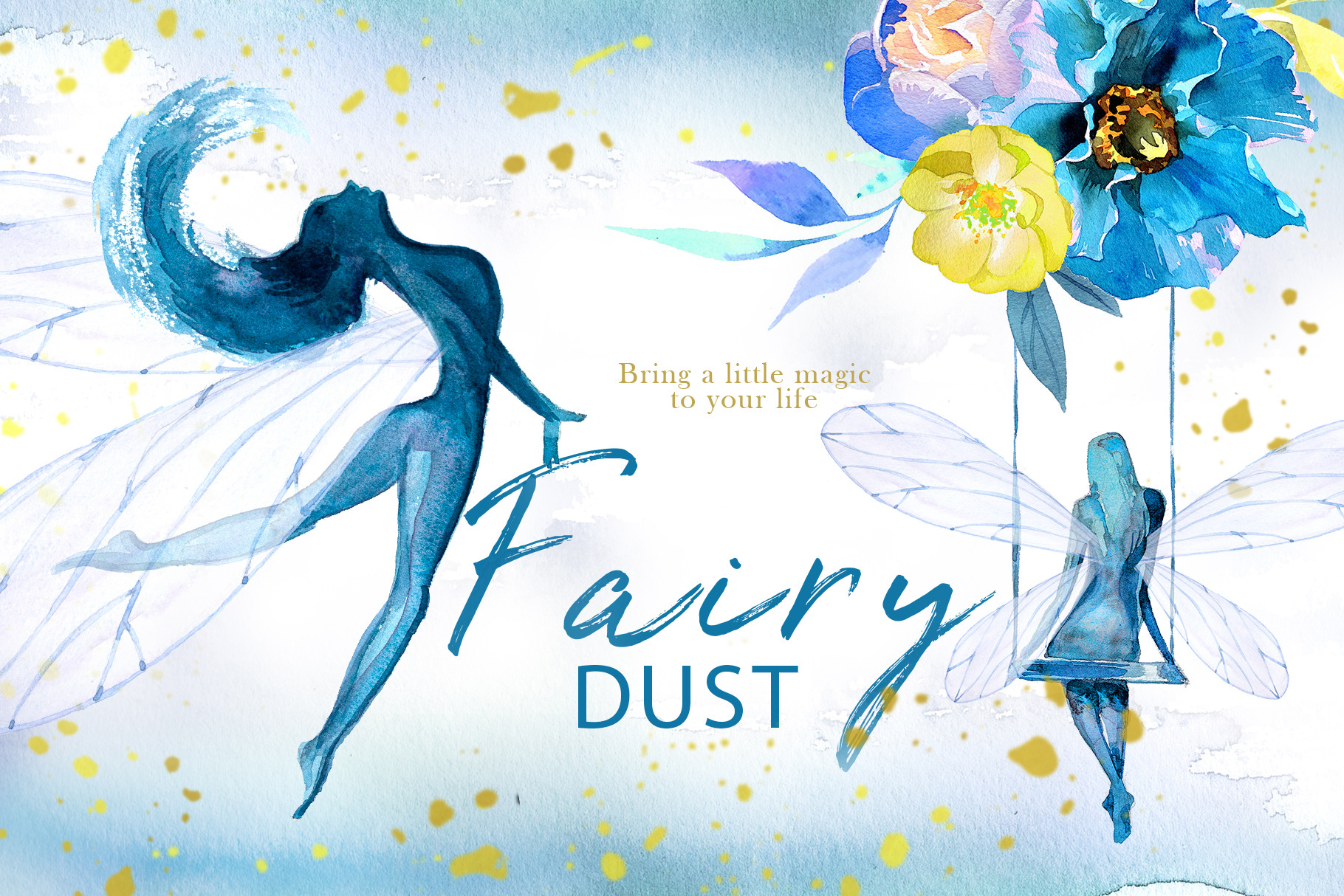Watercolor Fairy Dust Clipart Set, a Person Illustration by ...