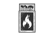 Matchbox sketch vector illustration, an Object Graphic by AlexArt