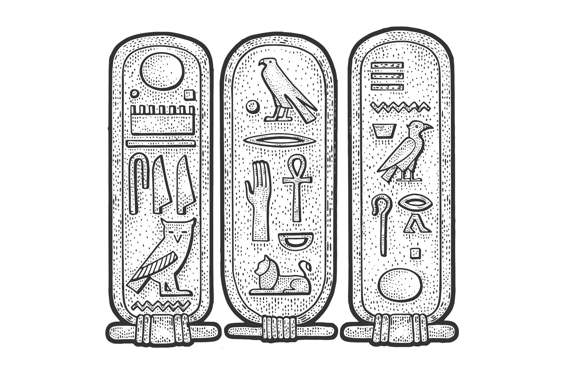 Ancient Egyptian Cartouche sketch | Object Illustrations ~ Creative Market