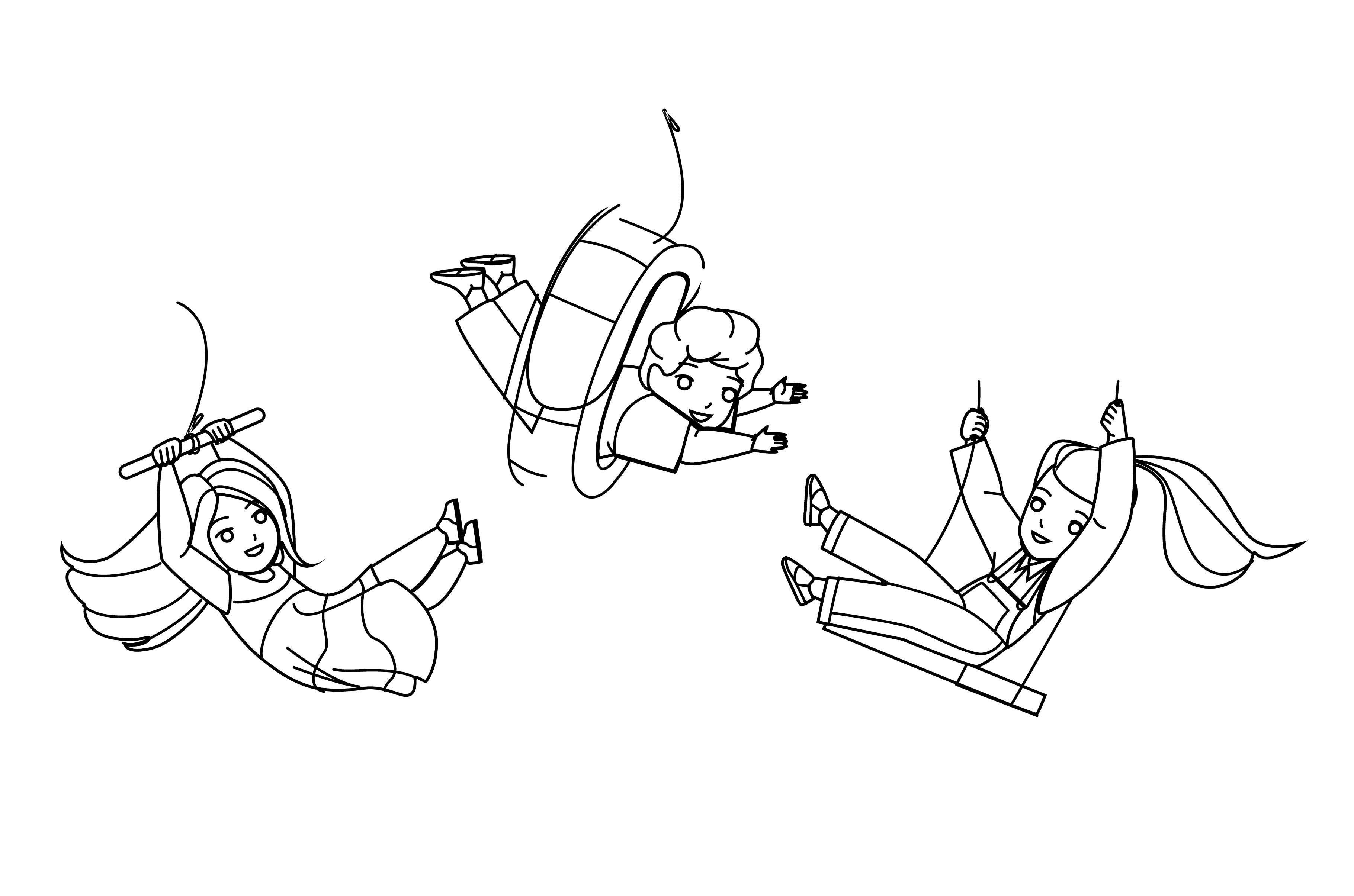 Boy And Girl Swinging On Swing And | Education Illustrations ~ Creative ...