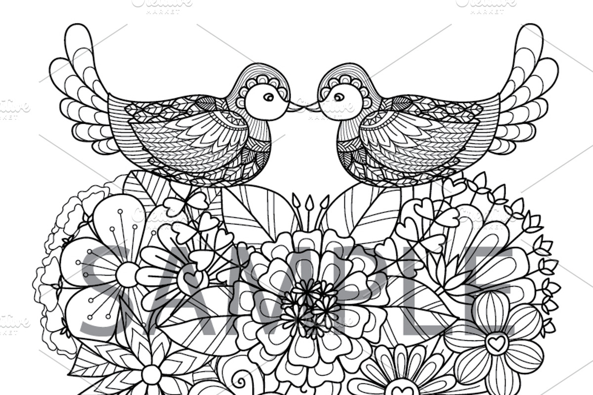 10 Love coloring book design, an Animal Illustration by Somjai King ...