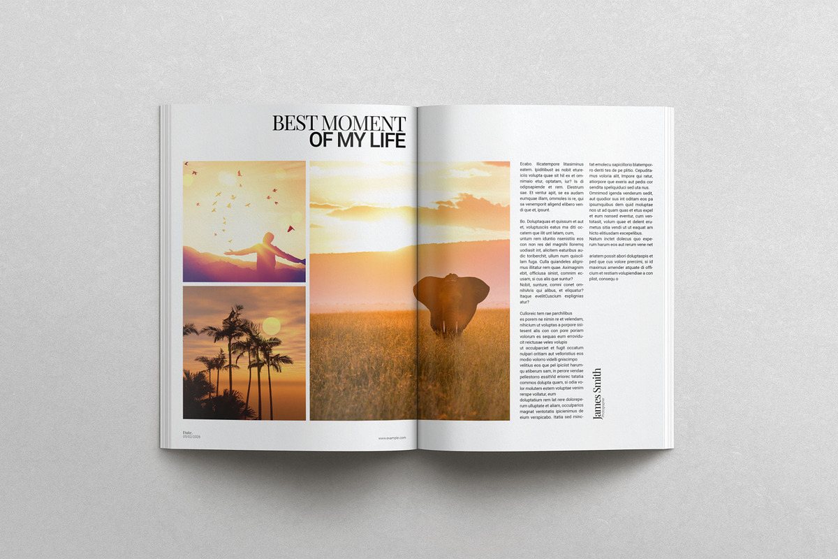 Photo Book Magazine Template, a Magazine Template by Creatiya Type