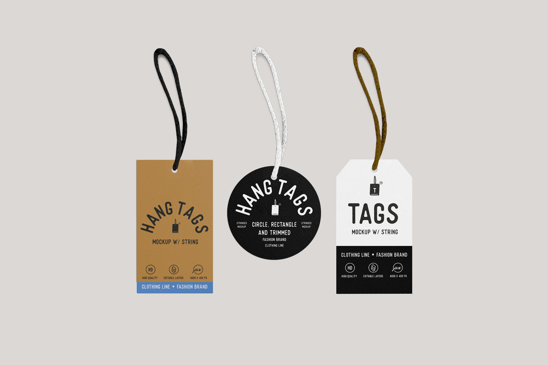 Hang Tag Mockup with String, a Print Template by TIFFS | Creative Market