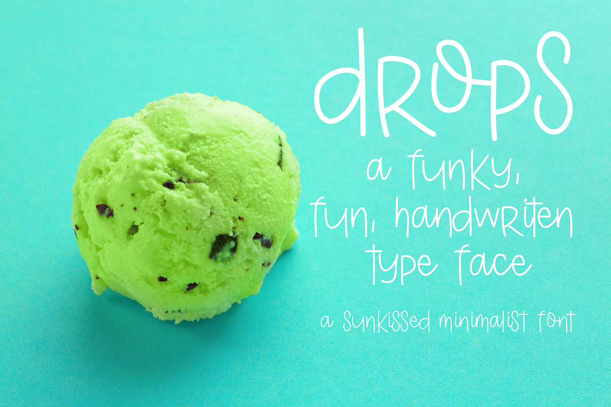 Drops | A handwritten, funky font, a Sans Serif Font by Sunkissed ...