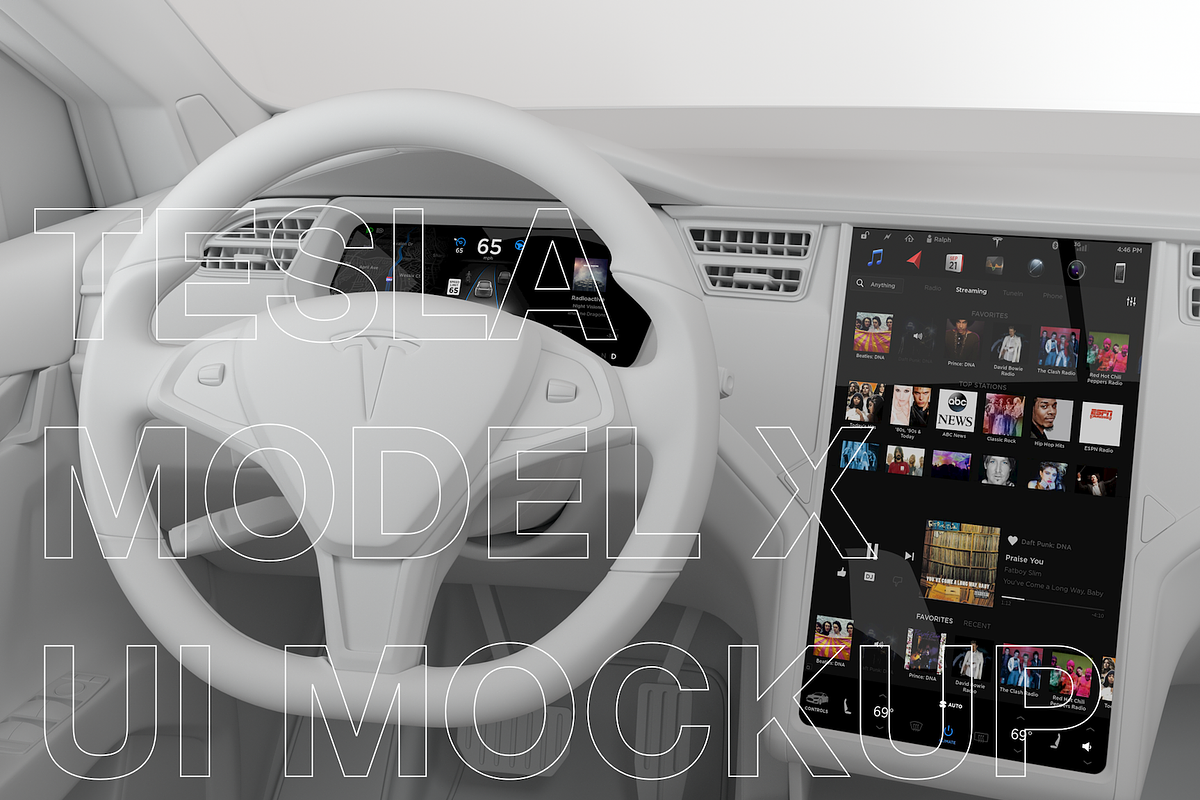 Tesla Model X Display UI mockup, a Mockup by Iamjaydesign