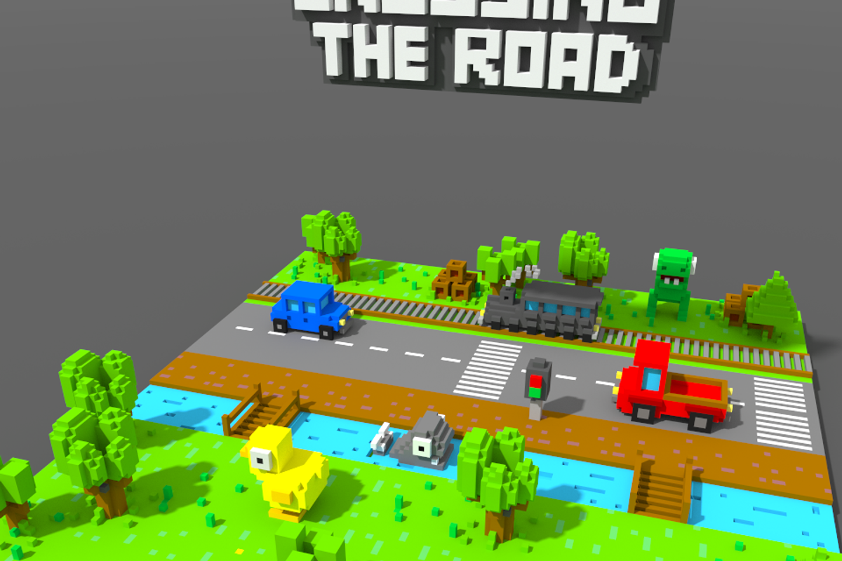 Crossy Road Style Game Voxel Assets, an Environmental 3D Model by ...