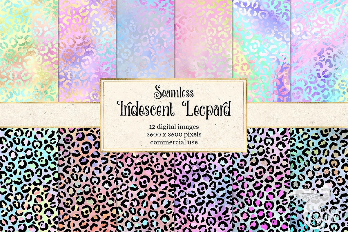 Iridescent Leopard Digital Paper, a Pattern Graphic by Digital Curio