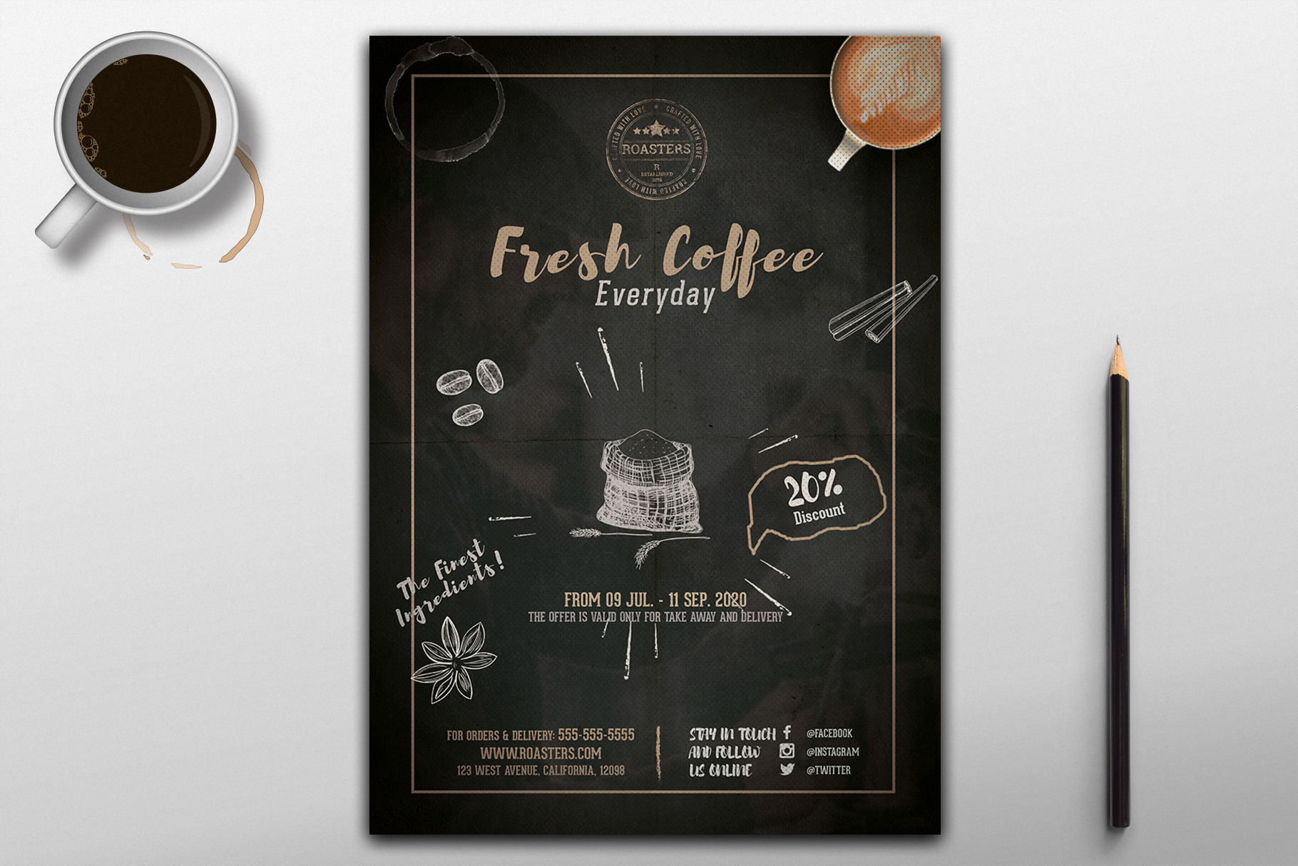 Coffee Flyer Template, a Flyer Template by Nina Shaw