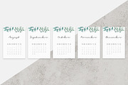 2019 Watercolor Calendar, a Stationery Template by November Studio