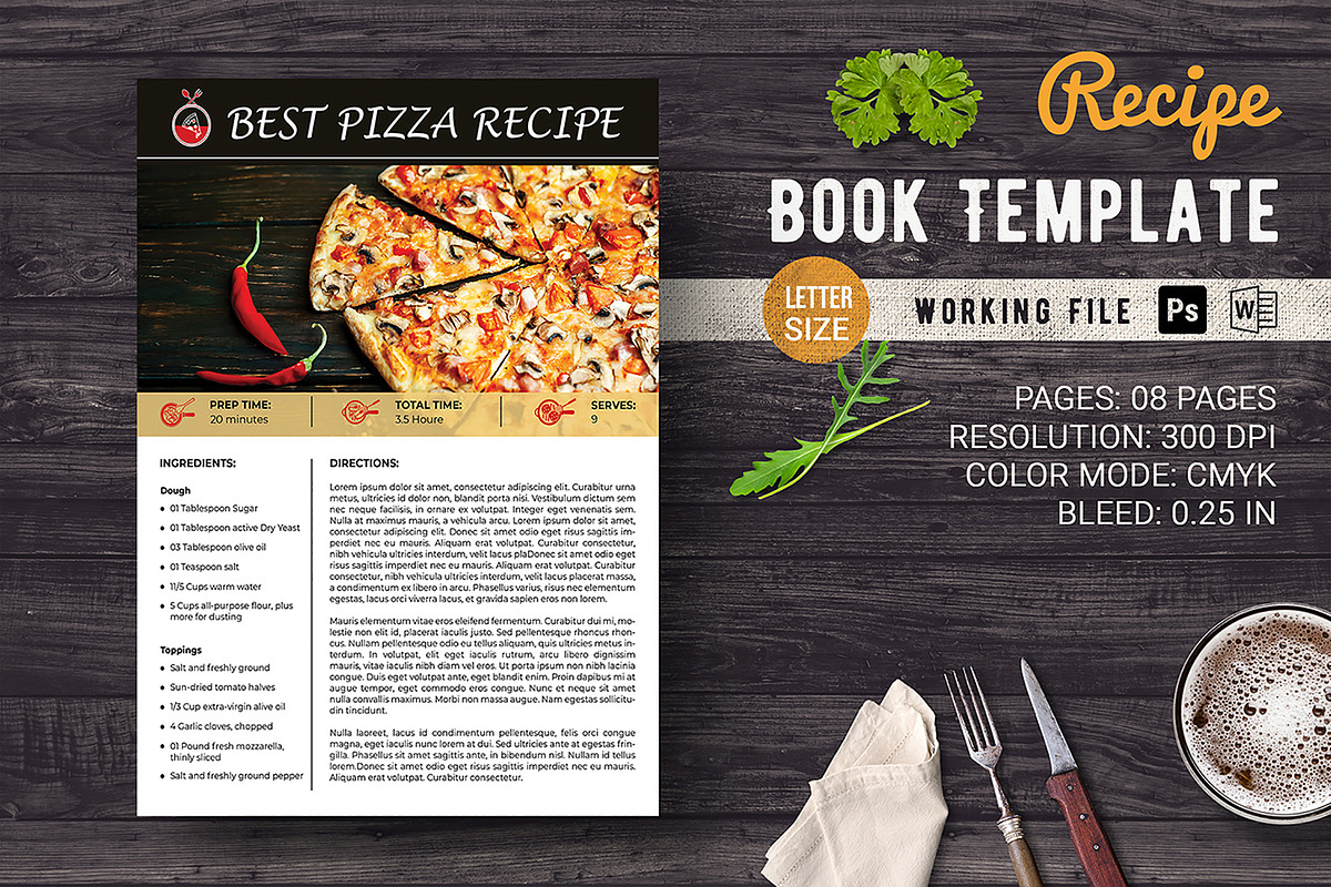 Recipe Book Template, a Brochure Template by crazyOWL