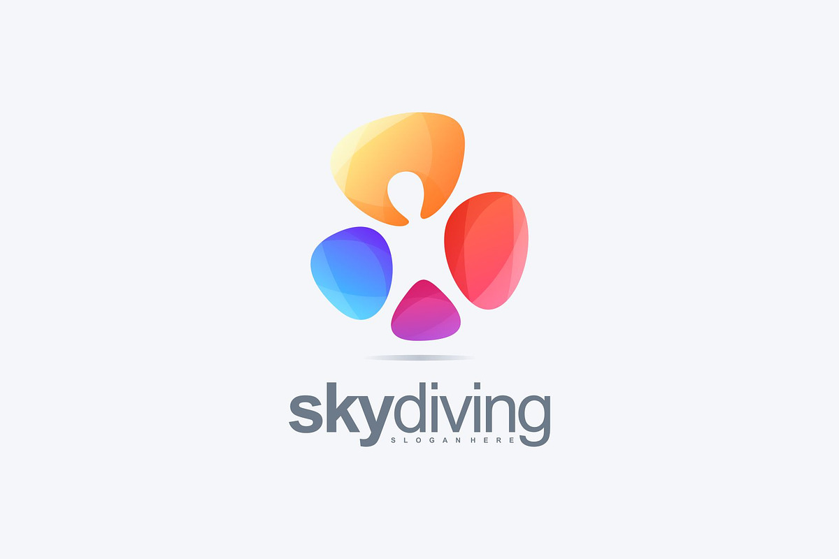 sky diving logo template, a Templates & Theme by lelevien