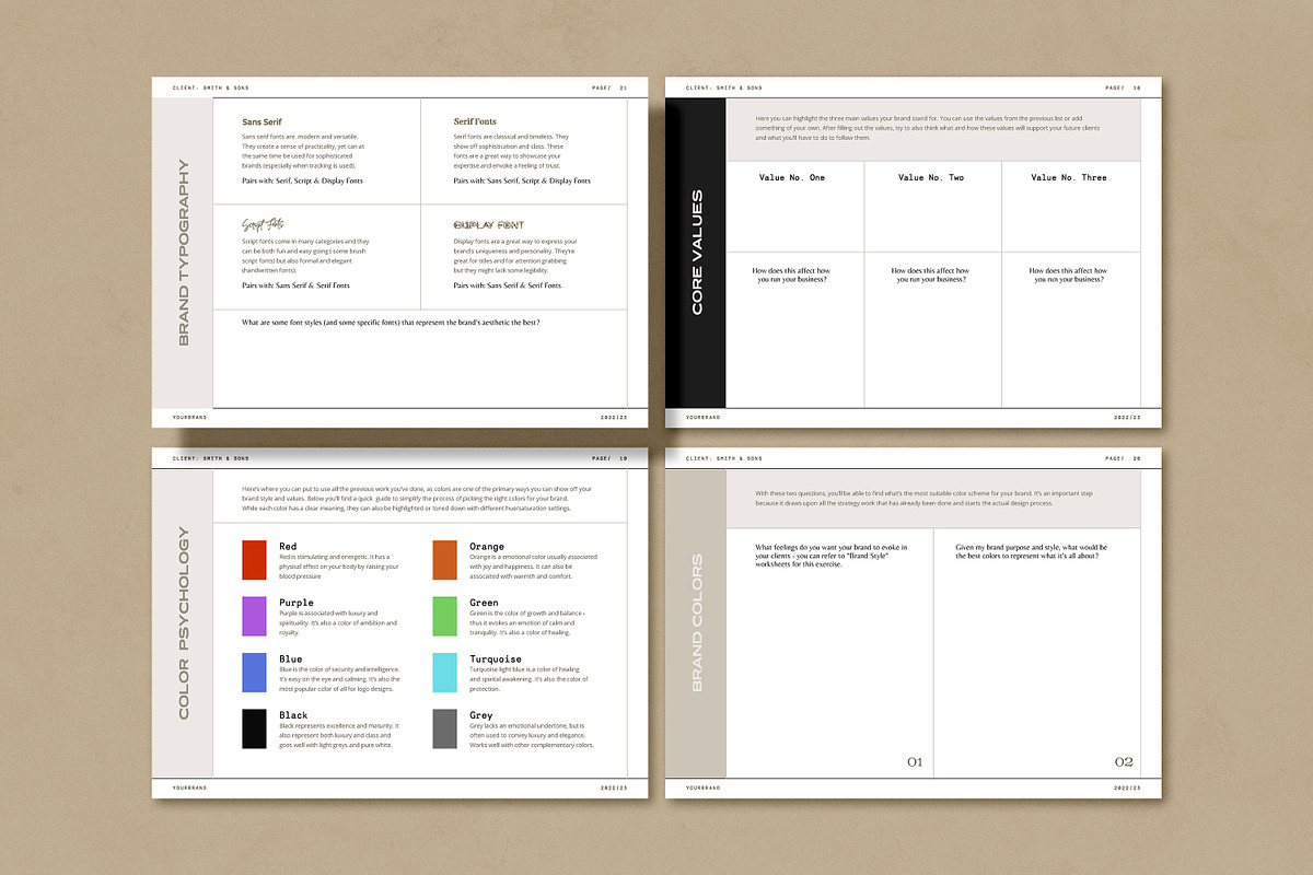 Interactive Branding Workbook, a Marketing Template by AndrewPixel