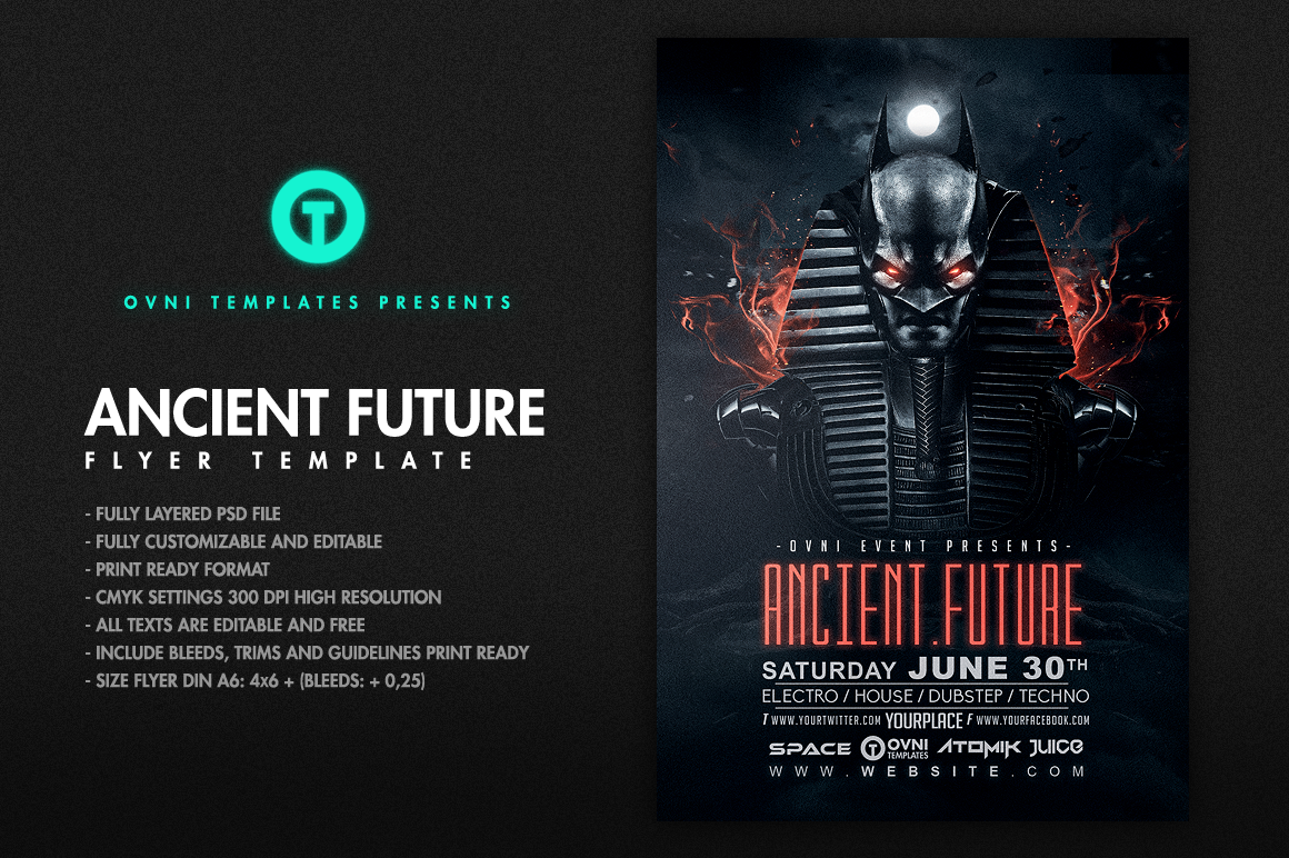 ANCIENT FUTUR Flyer Template, a Flyer Template by OVNI-TEMPLATES