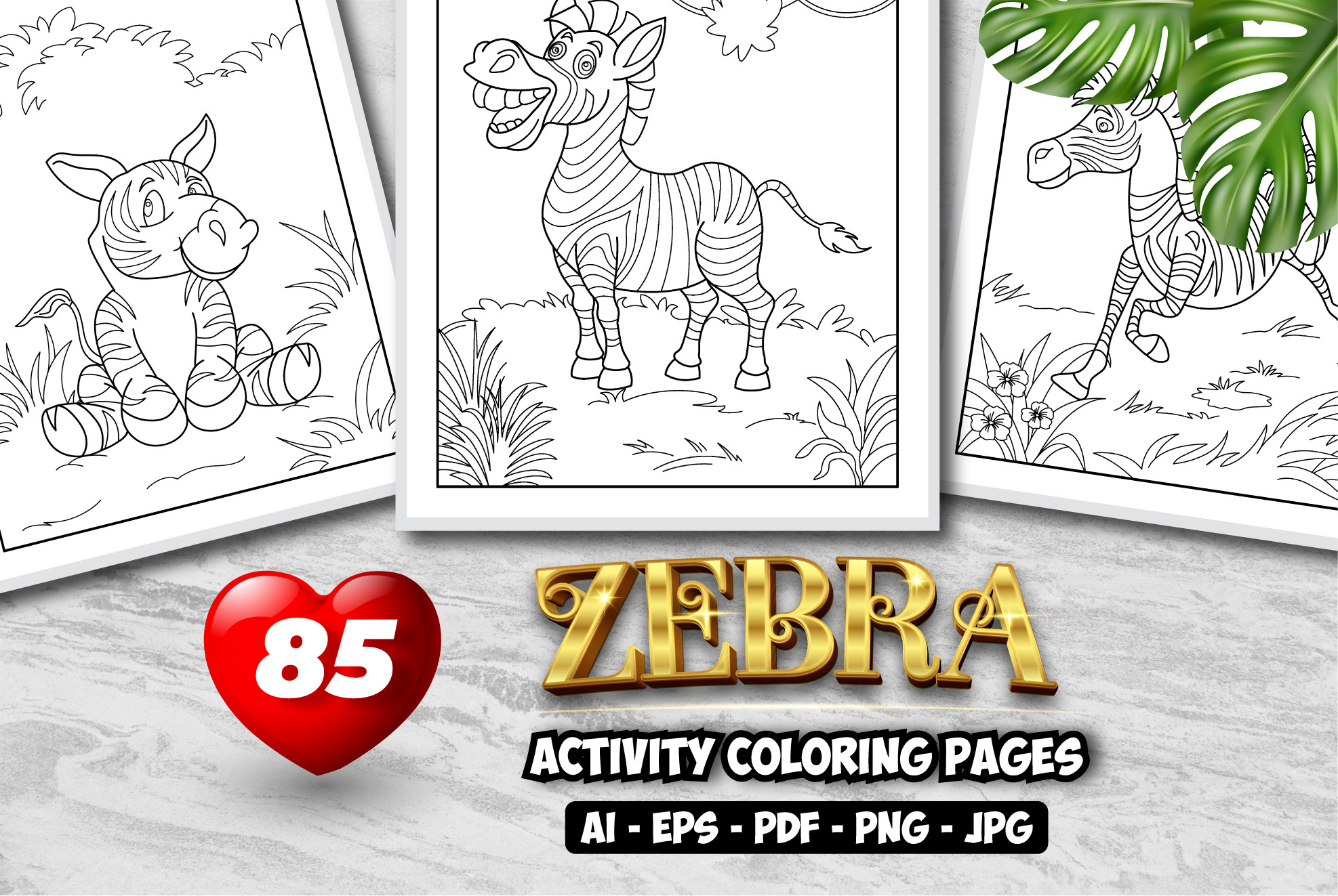 85 Zebra Vector Activity Pages, an Illustration by Blue Digital Studio