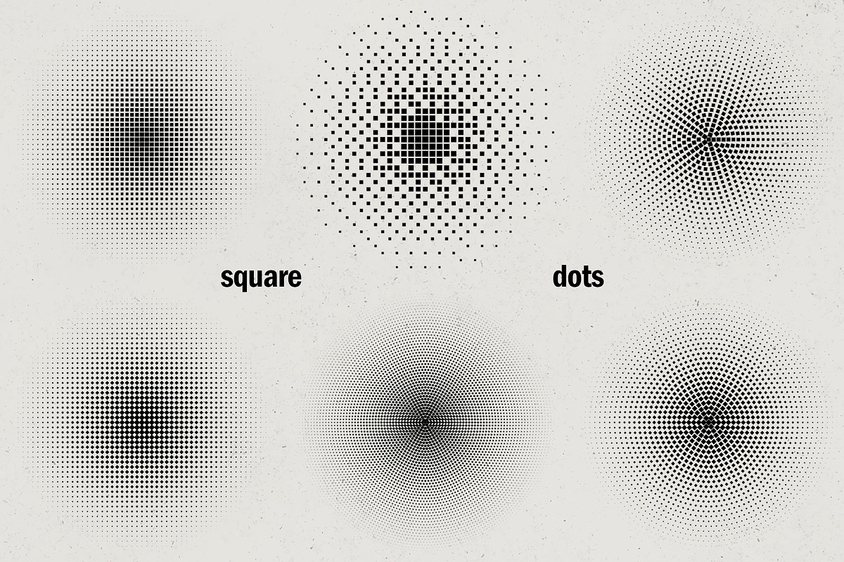 Radial halftone gradient collection, a Texture Illustration by Mona Ahmed