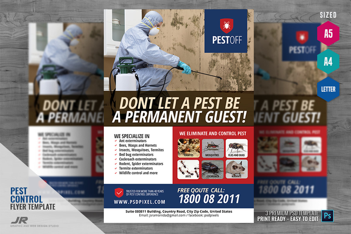 Commercial Pest Control Flyer, a Flyer Template by PSDPixel