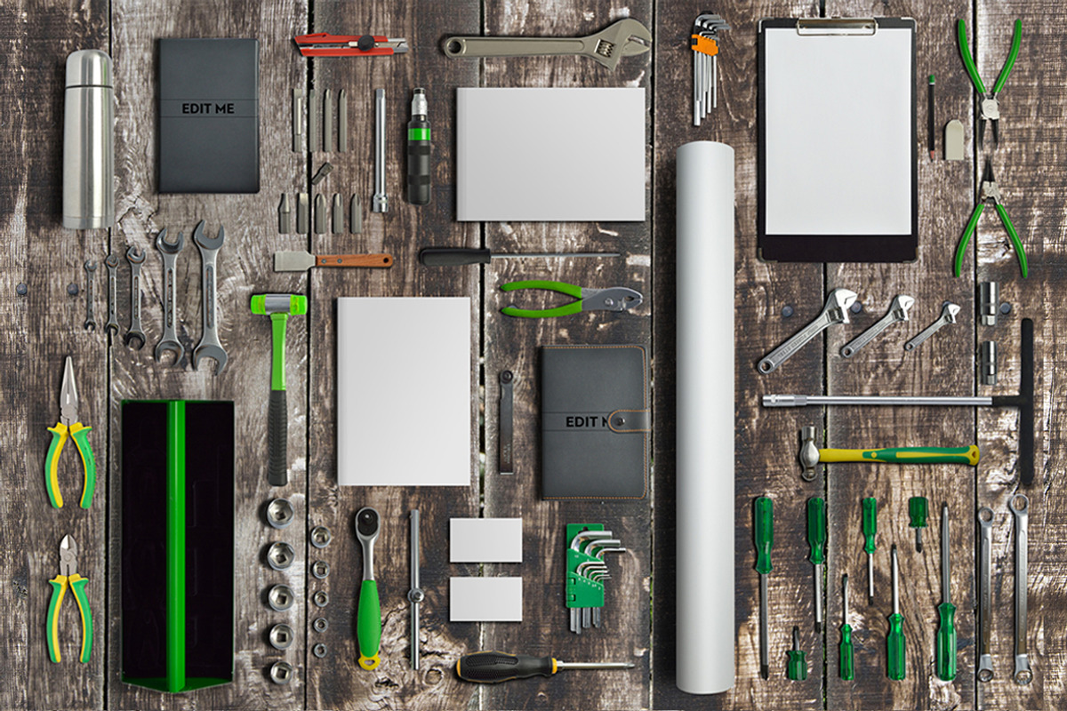 Workshop Tool Set Mock-Ups, a Print Template by Kongkow