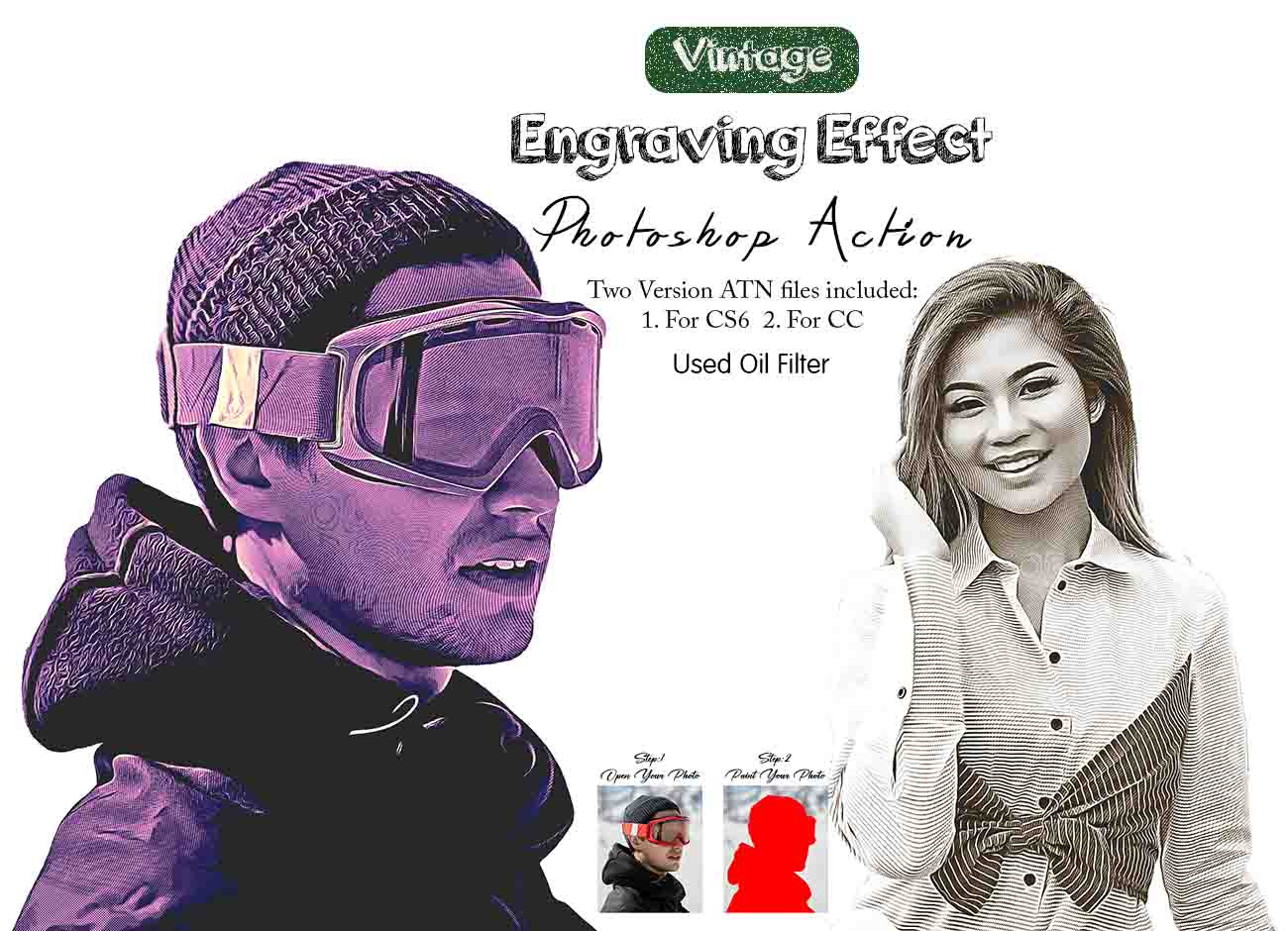 Vintage Engraving Effect Ps Action, an Action Add-On by Studio Retouch