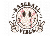 Retro Smiley Face Baseball Vibes, a Decorative Illustration by Simply ...