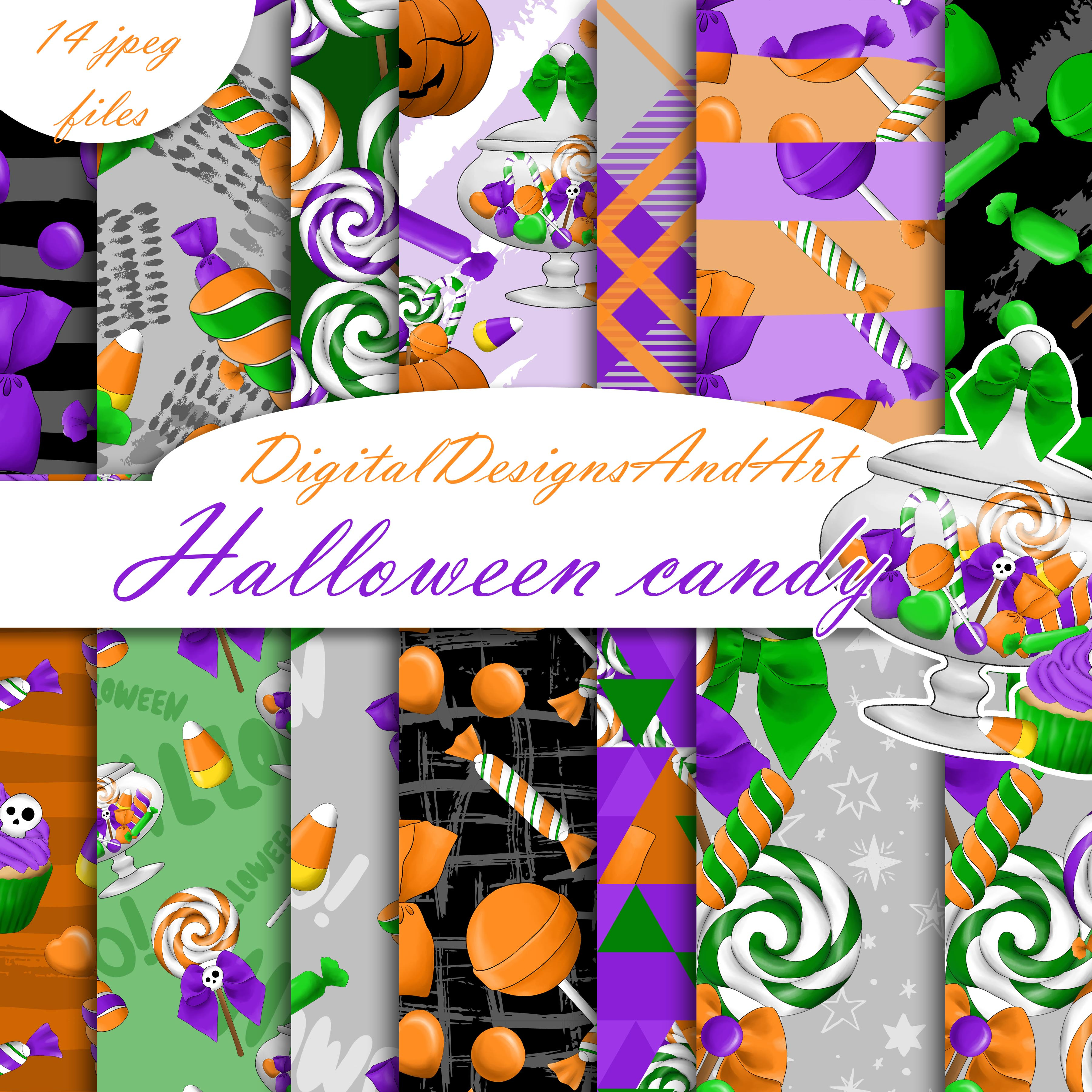 Halloween candy paper, a Pattern Graphic by DarinaDigital