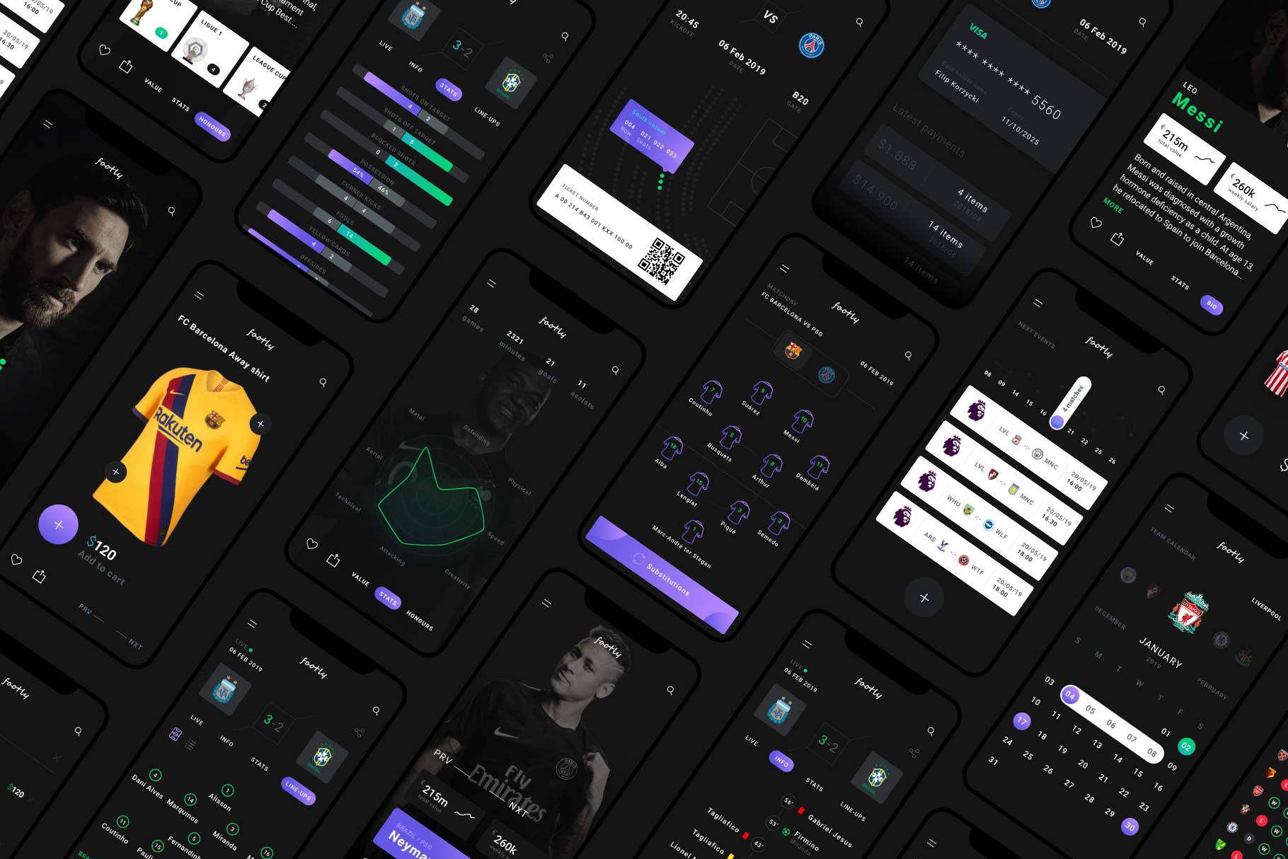 Footly - Football UI KIT (Xd file), an App Template by Filip Korzycki