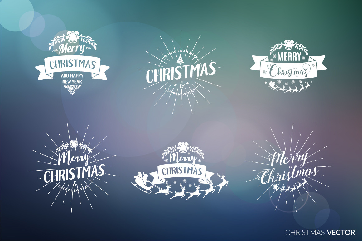 Merry Christmas Designs Set., an Illustration by Diamond Graphics | EPS 10