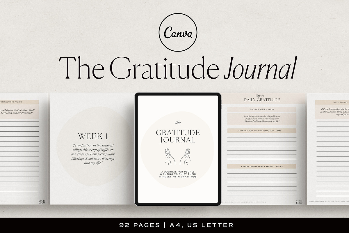 Gratitude Journal canva template
