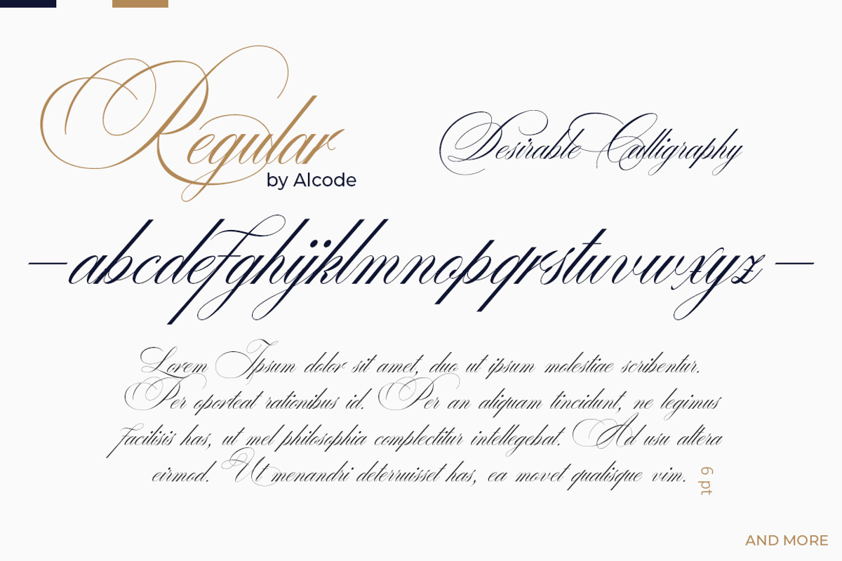 Desirable Calligraphy, a Script Font by Alcode