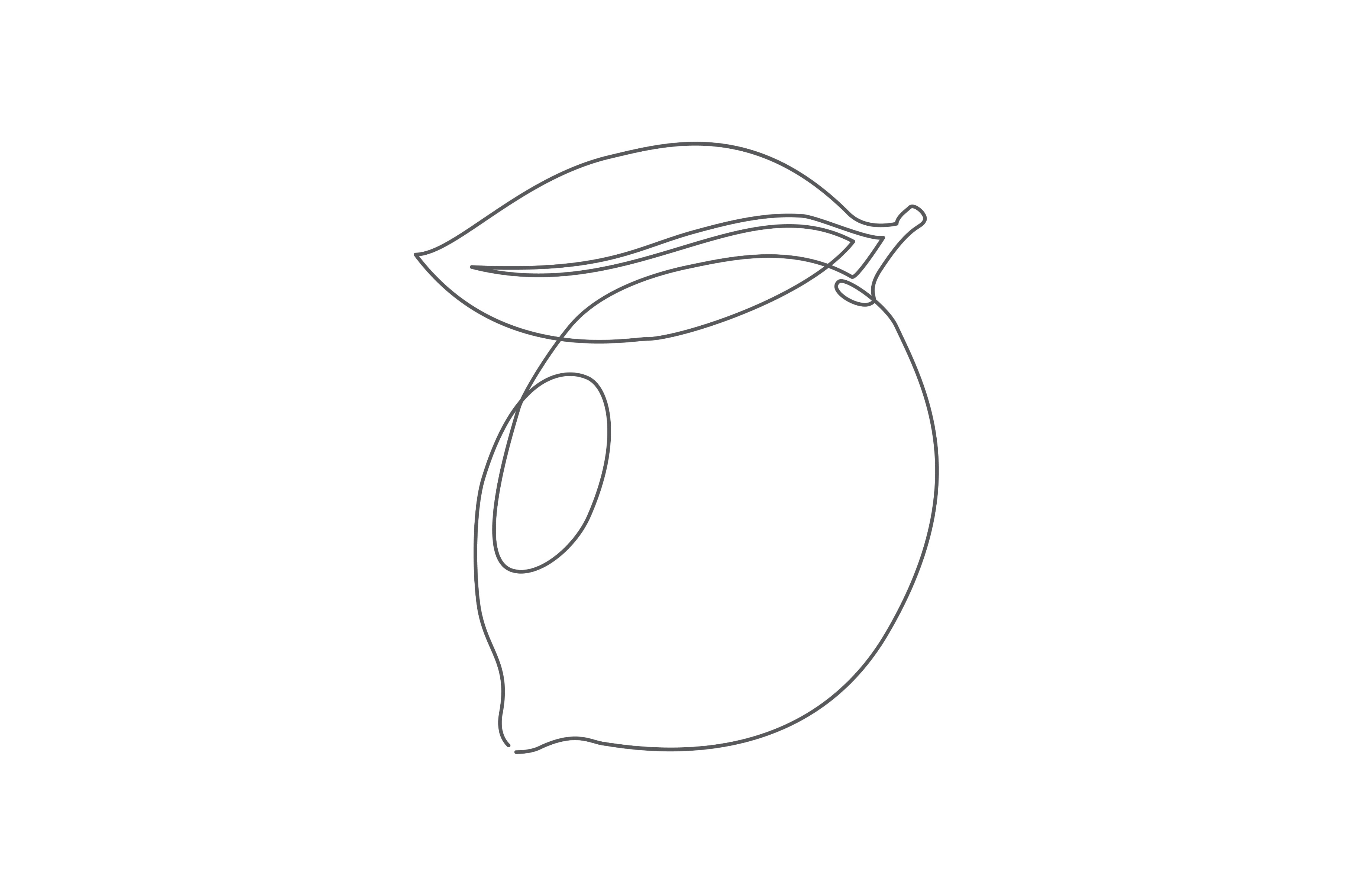 Lemon. One line drawing. Vector, a Decorative Illustration by IhorZigor ...