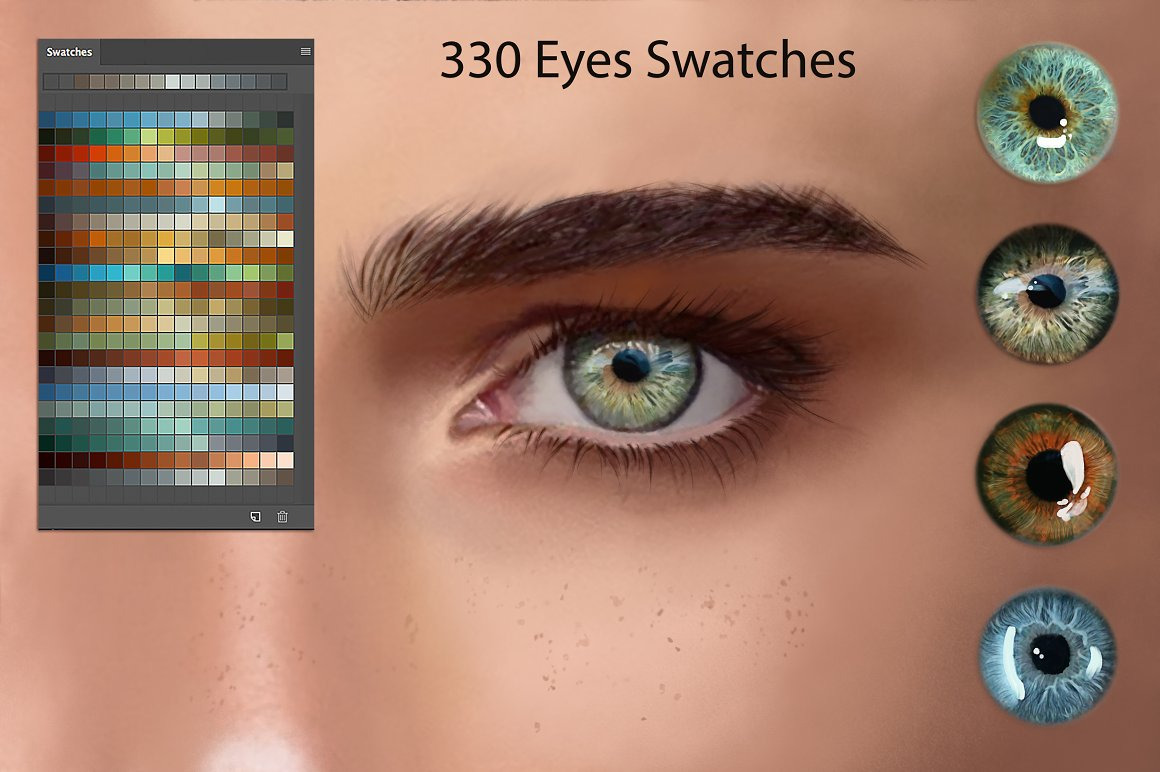 Eyes Swatches for Photoshop, a Brush Add-On by FaeryDesign | Creative ...