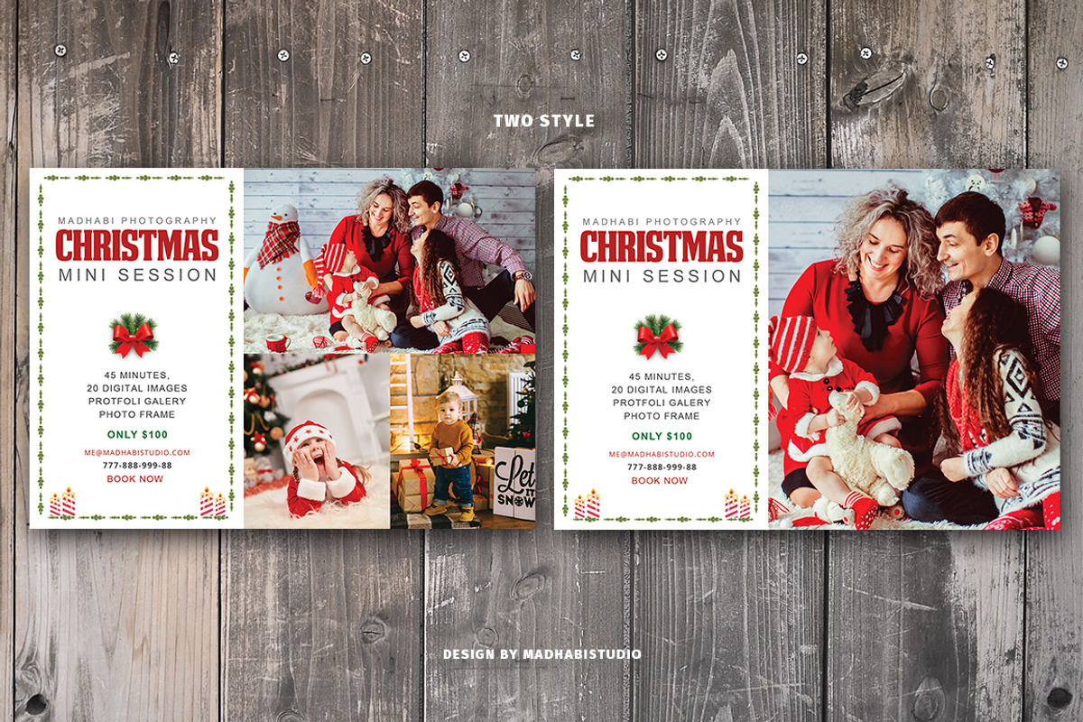 Christmas Mini Session, a Card Template by Madhabi Studio