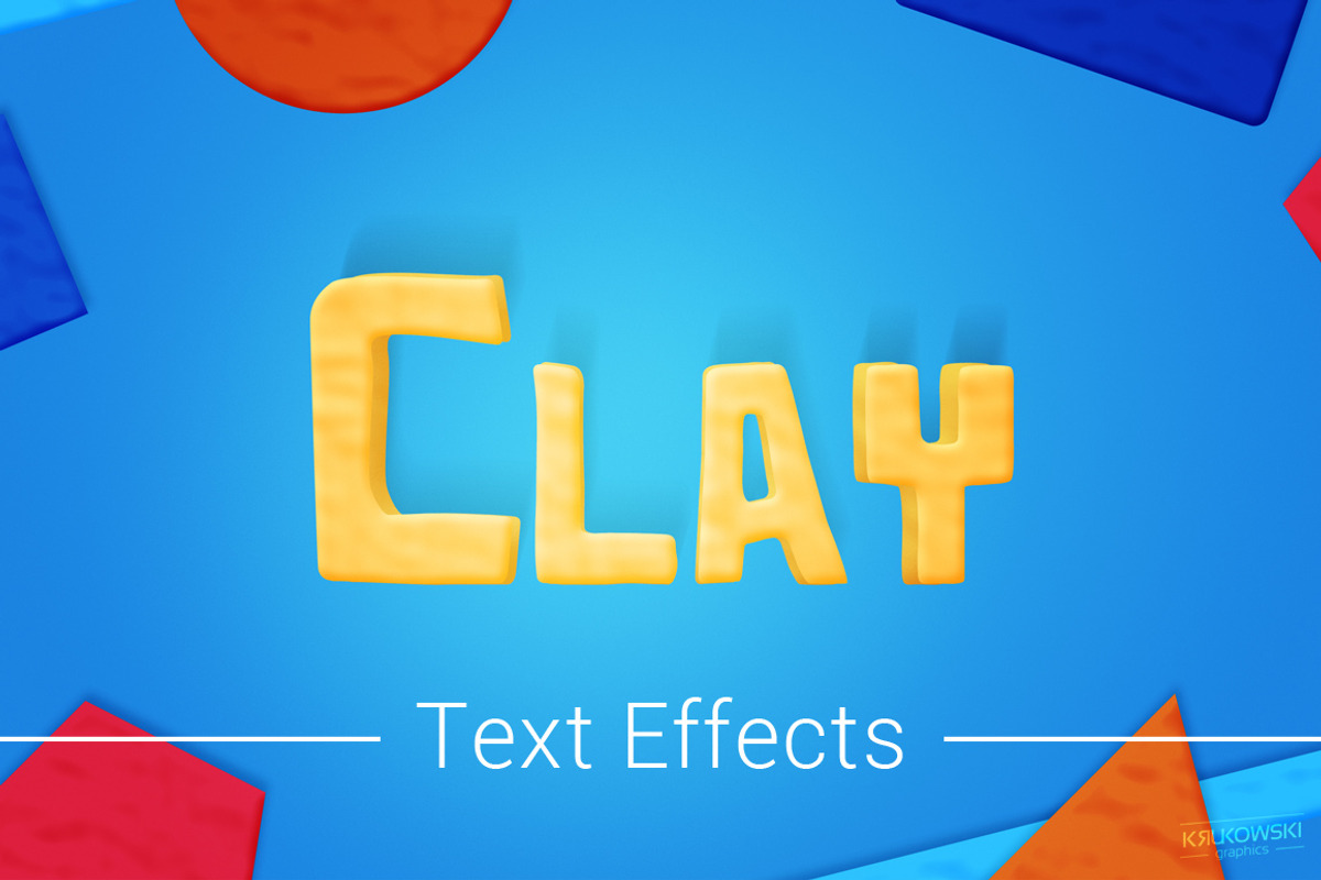 Modelling Clay Text Effects Mockup, a Mockup by Krukowski Graphics