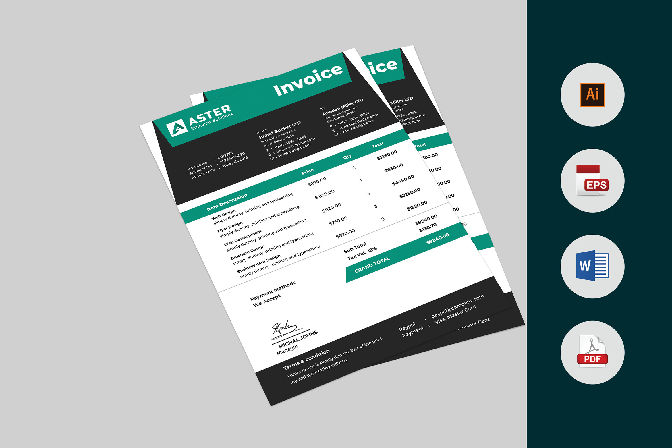 Estimate Invoice, a Stationery Template by UI_Expert