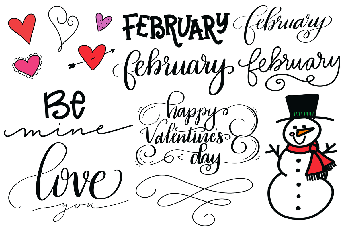 A Hand Lettered Year Graphics Bundle, a Seasonal Illustration by Amy ...