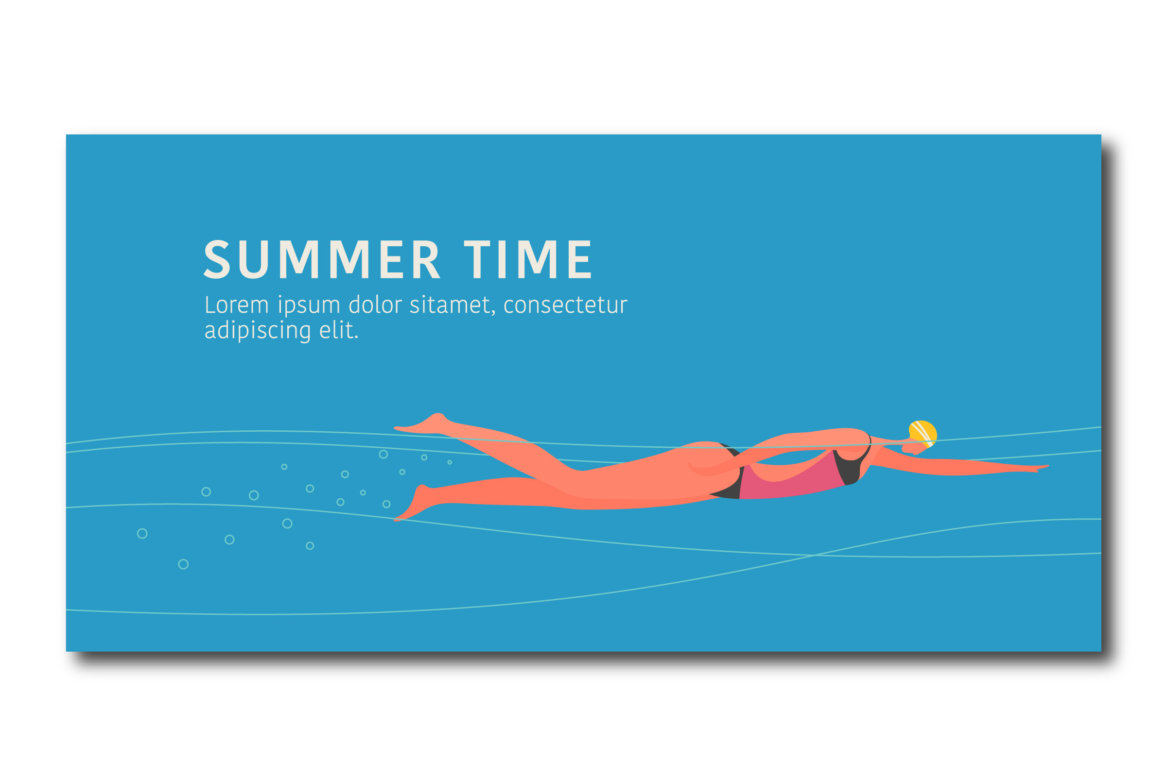 Female swimmer vector illustration, a Person Illustration by Darth Vector