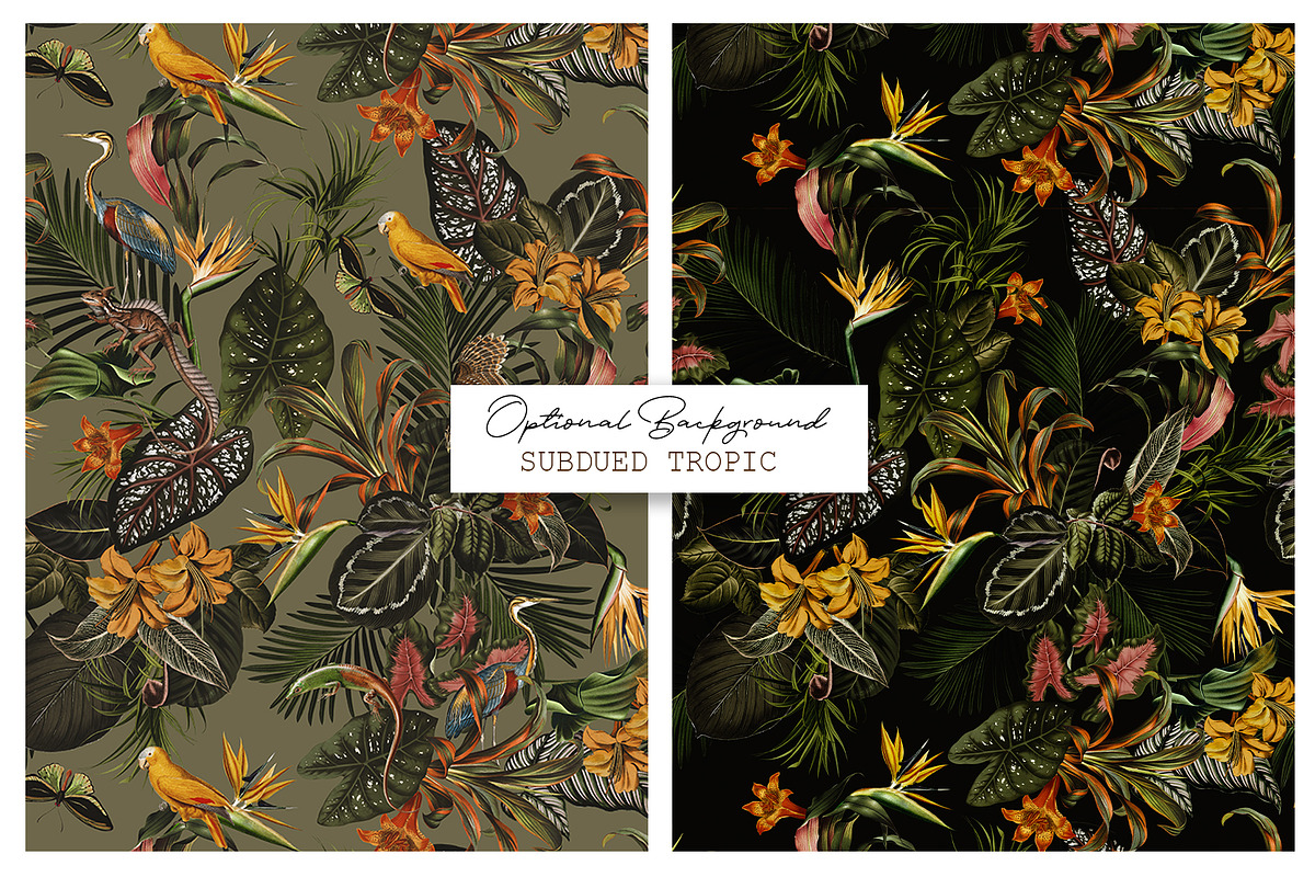 Subdued Tropical Prints, a Wallpaper Graphic by Luiz da Rolt Grathwohl