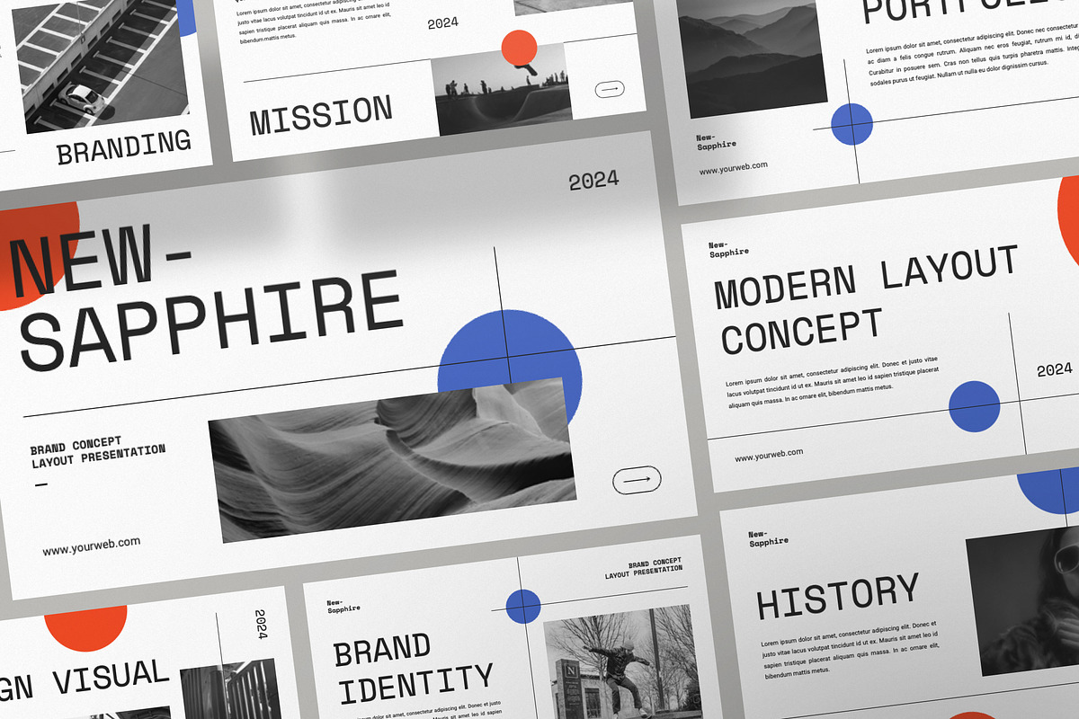 NEW SAPPHIRE Minimal Google Slide, a Presentation Template by Portocraft