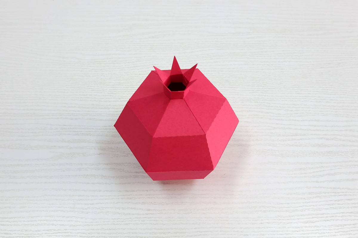 DIY Pomegranate - 3d papercraft, a Templates & Theme by PAPER amaze