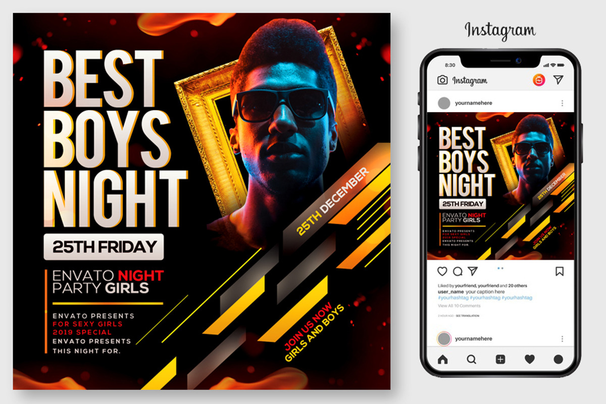 Boys Night Party Flyer, a Flyer Template by graphicforest