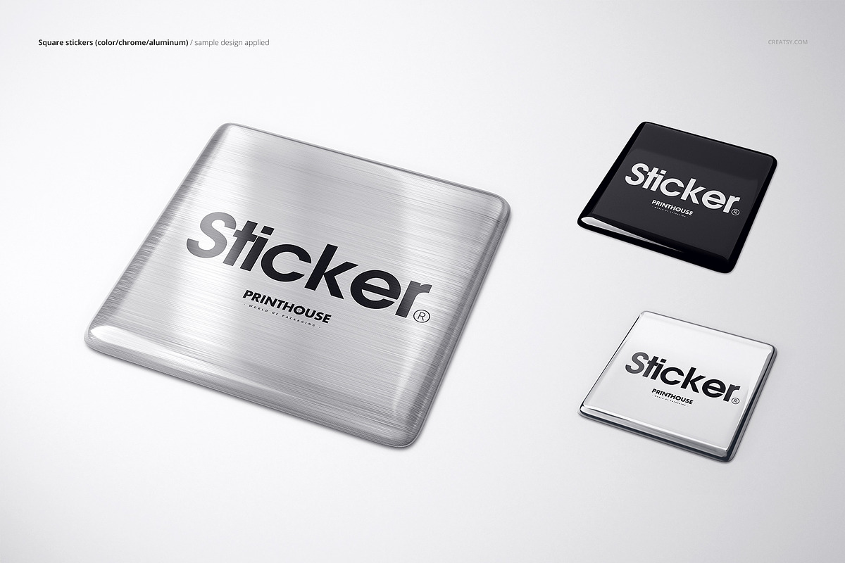 3D Epoxy Dome Stickers Mockup Set, a Household Mockup by creatsy5
