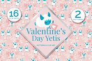 Valentine Yeti Pattern & Clip Art | Graphic Patterns ~ Creative Market