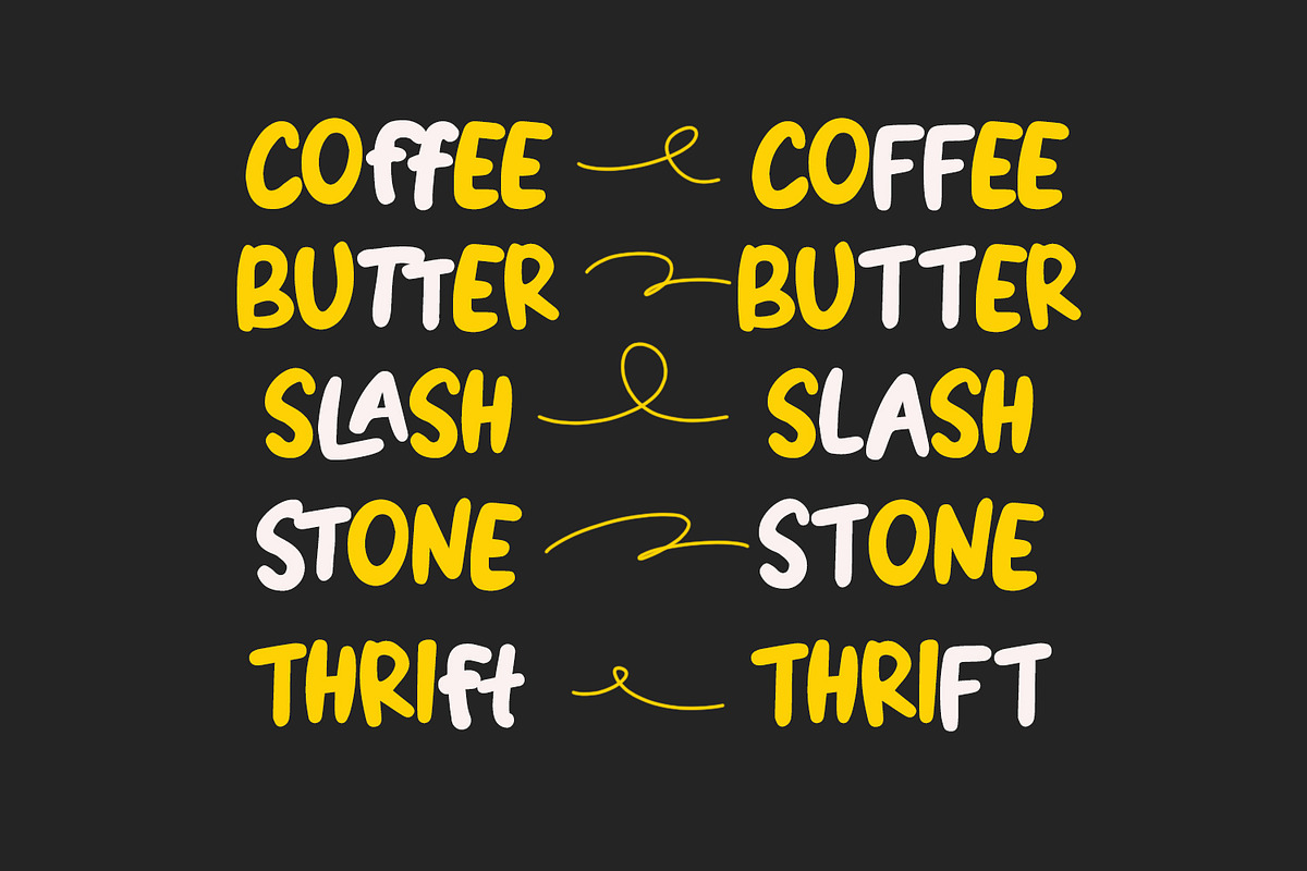 Esticko Bigtres Playful Handmade, a Handwritten Font by Maulana Creative