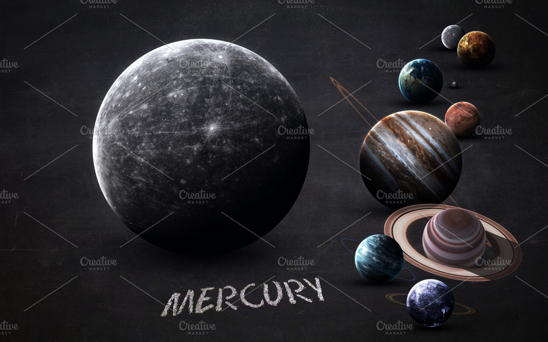 Mercury high resolution images presents planets of the solar system on ...