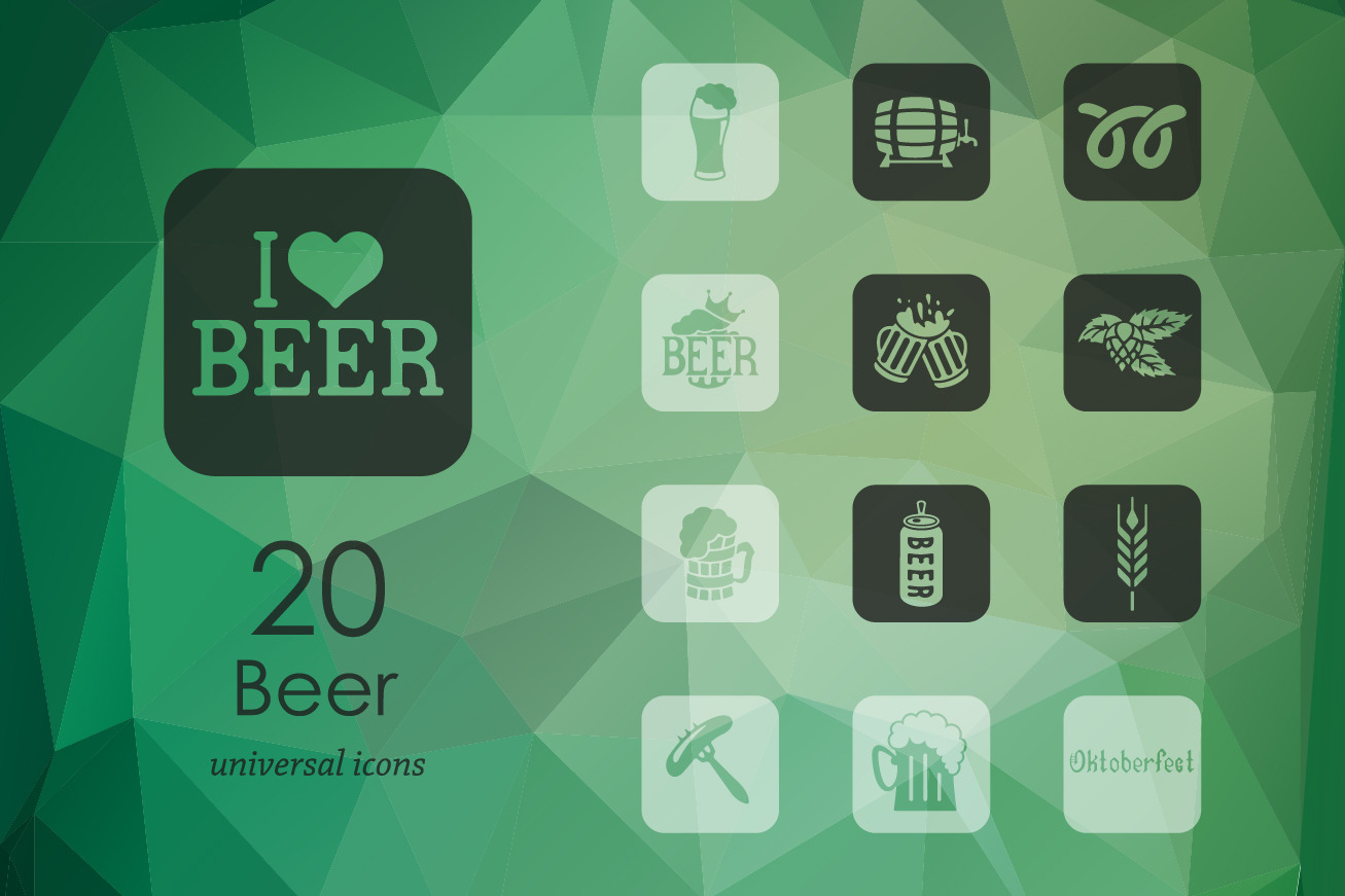 Set of beer icons, an Icon by Palau | Creative Market