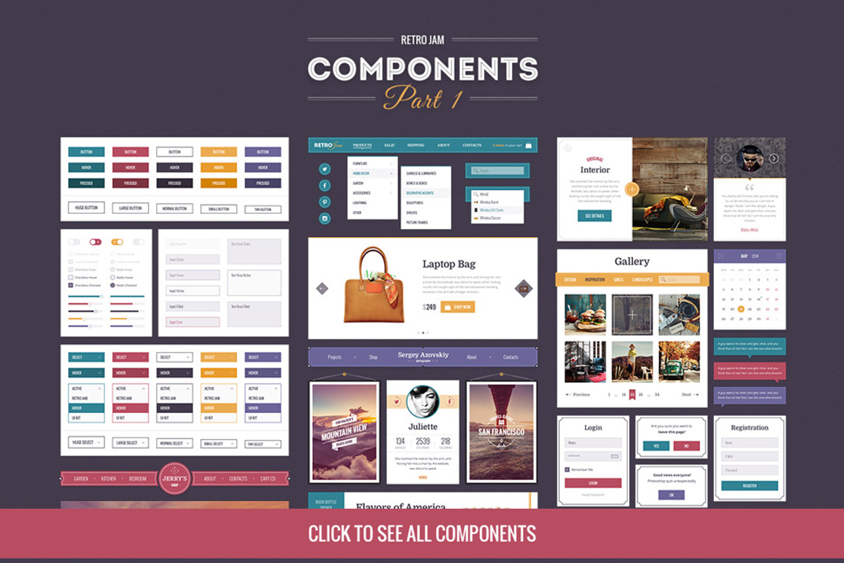 Retro Jam UI Kit, an UI Kit Template by UI Chest