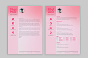 Pink Gradient Resume Layout | Resume Templates ~ Creative Market
