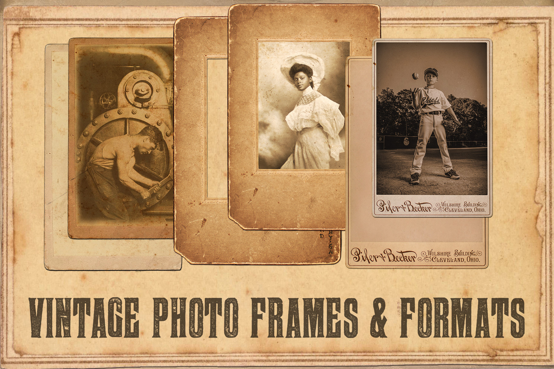 Vintage Photo Frames & Formats, a Texture Graphic by Blue Line Design